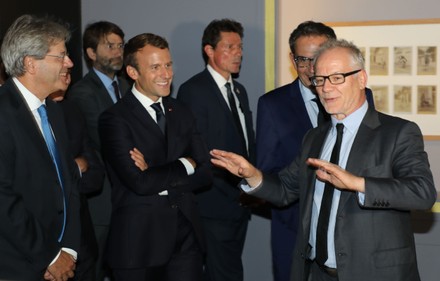 French President Emmanuel Macron 2ndr Italian Editorial Stock Photo ...