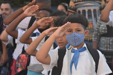 Students Salute Opening Ceremony New Semester Editorial Stock Photo ...
