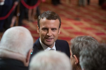 French President Emmanuel Macron During His Editorial Stock Photo ...