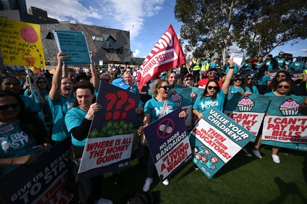 Childcare Workers Participate Strike Over Pay Editorial Stock Photo ...