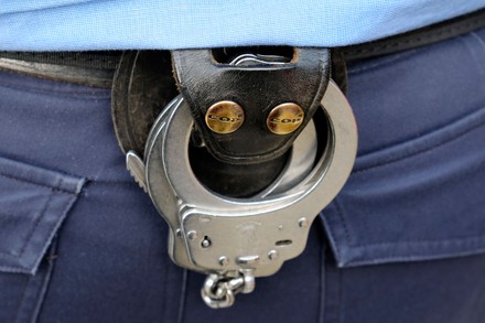 Handcuffs On Policemans Belthandcuffs On Belt Editorial Stock Photo ...