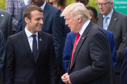 Emmanuel Macron Donald Trump Front Row Editorial Stock Photo - Stock ...