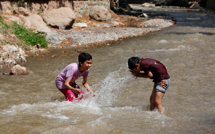 Children Play On Dry River Which Editorial Stock Photo - Stock Image ...