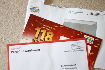 Information About Svenska Postkodlotteriet Swedish Postcode Editorial ...