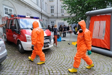 Ukrainian Emergency Ministry Rescuers Wear Protective Editorial Stock ...