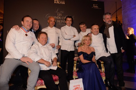 Diner Des Grands Chefs Du Monde - Lyon, France - 25 Jan 2017 Stock ...