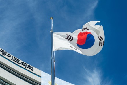 Korean National Flag Lowered Halfstaff Gyeonggi Editorial Stock Photo ...