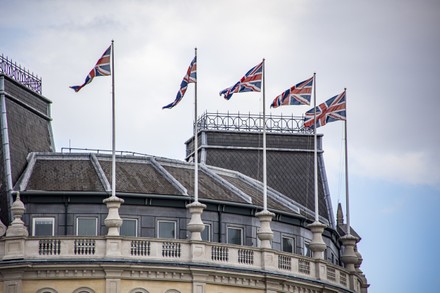 Flag Great Britain Waving City London Editorial Stock Photo - Stock ...