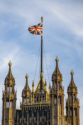 Flag Great Britain Waving City London Editorial Stock Photo - Stock ...