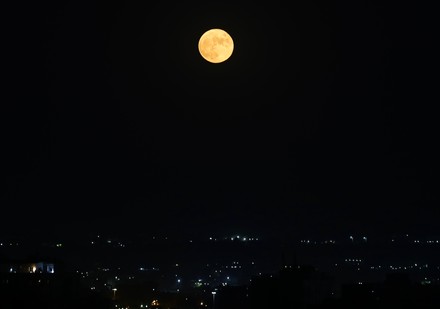 Full Moon Seen Over Cairo Egypt Editorial Stock Photo - Stock Image ...