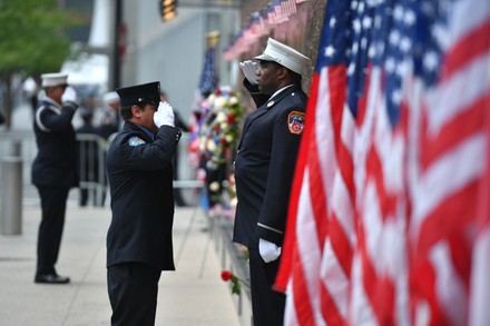 Firefighters Salute Each Other They Stand Editorial Stock Photo - Stock ...