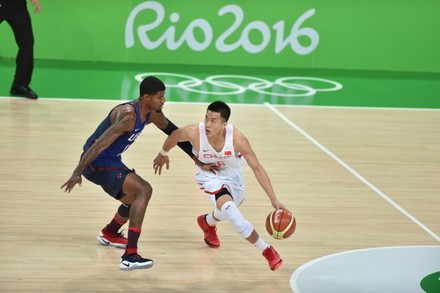 Paul George Ailun Guo Action During Editorial Stock Photo - Stock Image ...