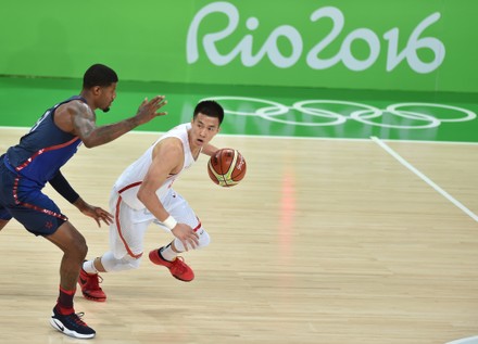 Paul George Ailun Guo Action During Editorial Stock Photo - Stock Image ...