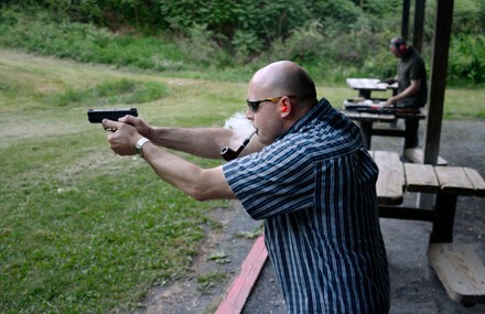 Man Practice Gun Shooting Shooting Range Editorial Stock Photo - Stock ...