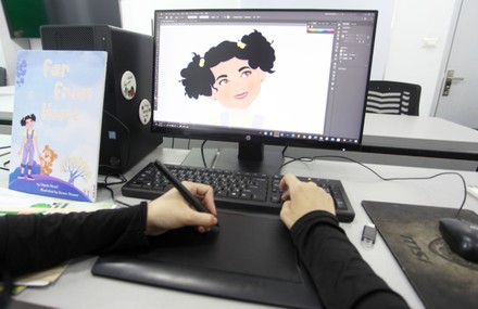 Palestinian Samar Nassar Draws Graphic Cartoon Editorial Stock Photo ...