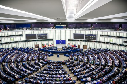 Members European Parliament Attend Debate On Editorial Stock Photo ...