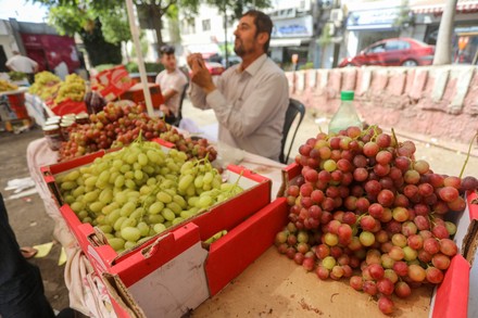 Palestinian Vendors Sell Grapes Grape Market Editorial Stock Photo ...