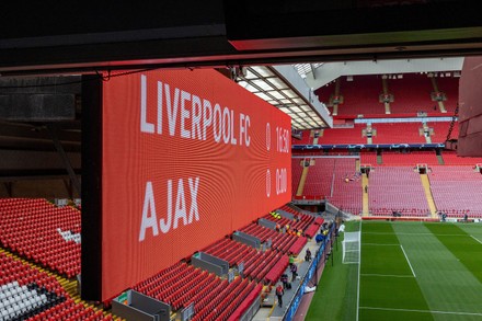 General Stadium View Inside Anfield Scoreboard Editorial Stock Photo ...