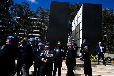 Former Australian Peacekeepers Pose Photographs After Editorial Stock ...