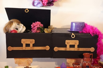 Skeleton Lying Open Casket During Celebrations Editorial Stock Photo ...