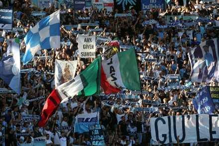 Lazio Flags Fans On Stands During Editorial Stock Photo - Stock Image ...