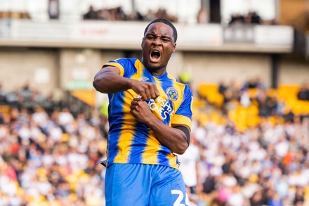 Shrewsbury Towns Christian Saydee Celebrates Scoring Editorial Stock ...