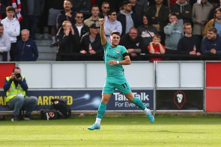 Tranmeres Josh Hawkes Celebrates Scoring His Editorial Stock Photo ...