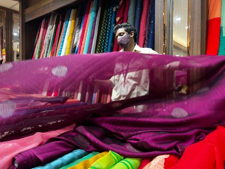 Textile Shop In Thiruvananthapuram, India - 22 May 2022 Stock Pictures ...