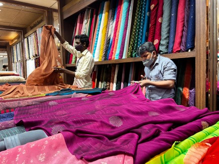 Textile Shop In Thiruvananthapuram, India - 22 May 2022 Stock Pictures ...