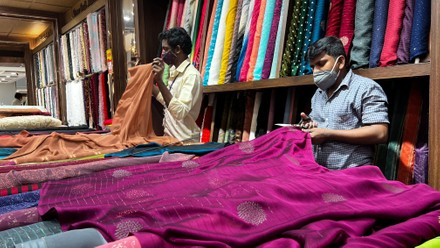 Textile Shop In Thiruvananthapuram, India - 22 May 2022 Stock Pictures ...