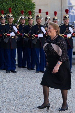 Chilean President Michelle Bachelet Arrives Official Editorial Stock ...