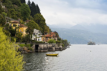 Colourful Lakeside Villas Cannero Riviera Lake Editorial Stock Photo ...