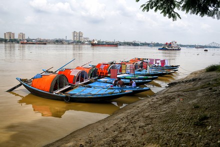 Boats Seen Halted Princep Ghat Boating Editorial Stock Photo - Stock ...