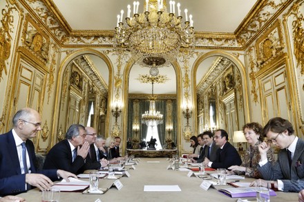 French President Francois Hollande Along Secretary Editorial Stock ...