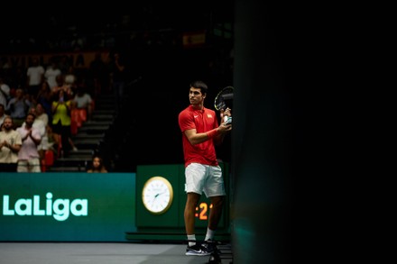 Carlos Alcaraz Spain Dries His Racket Editorial Stock Photo - Stock ...
