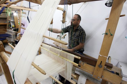 Deaf Palestinians Work On Traditional Loom Editorial Stock Photo ...