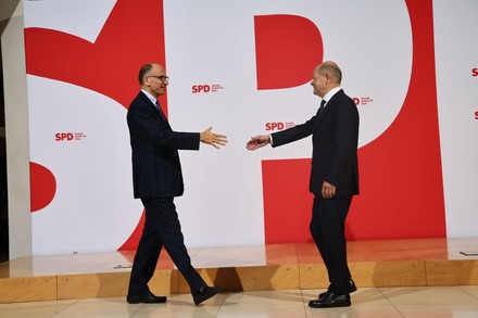 Leader of Partito Democratico Enrico Letta meets German Chancellor ...
