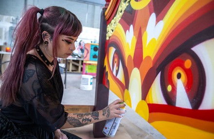 Graffiti Artist Diana Ordonez Known Ledania Editorial Stock Photo ...