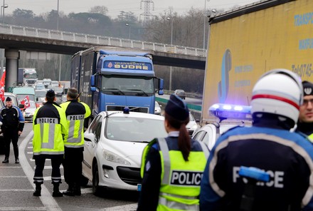 Truck Drivers Carry Out Goslow Operation Editorial Stock Photo - Stock ...