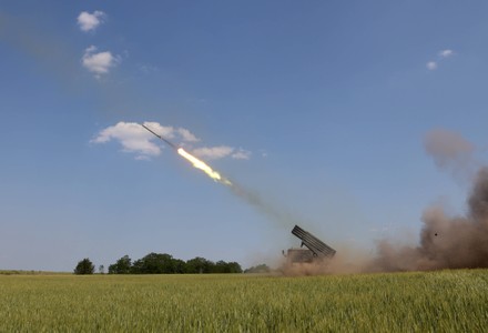Ukrainian Artilleryman Firing Enemy Mlrs Bm Editorial Stock Photo ...