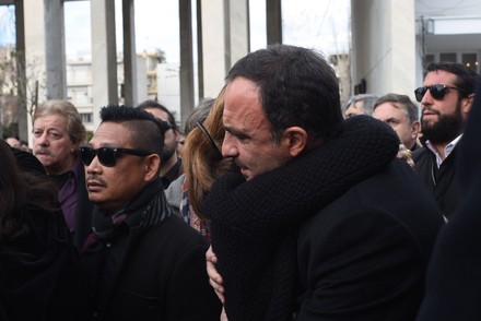 Nikos Aliagas Attending Funeral Greek Singer Editorial Stock Photo ...