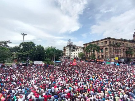 SFI-DYFI West Bengal State Committee called a massive rally at Esplaned ...