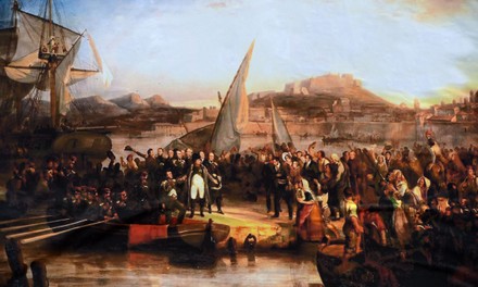 Painting Representing Napoleon Leaving Island Elba Editorial Stock ...