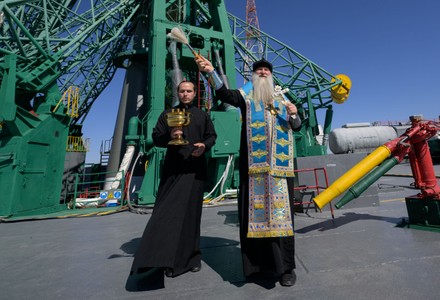 Russian Orthodox Bishop Ignatii Blesses Soyuz Editorial Stock Photo ...