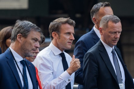 French President Emmanuel Macron Walking On Editorial Stock Photo ...
