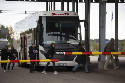 Bus Waiting Cross Border Russia Finland Editorial Stock Photo - Stock ...