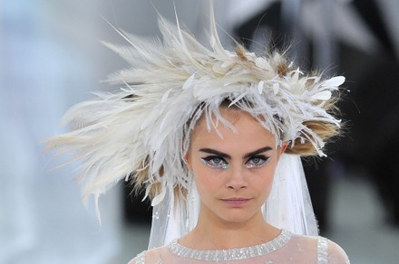 Model Cara Delevingne Displays Creation By Editorial Stock Photo ...