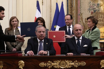 French Foreign Minister Laurent Fabius His Editorial Stock Photo ...