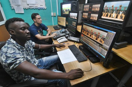 Technicians Cubas Multivision Tv Channel Prepares Editorial Stock Photo ...