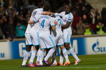 Marseilles Players Celebration During Uefa Champions Editorial Stock ...